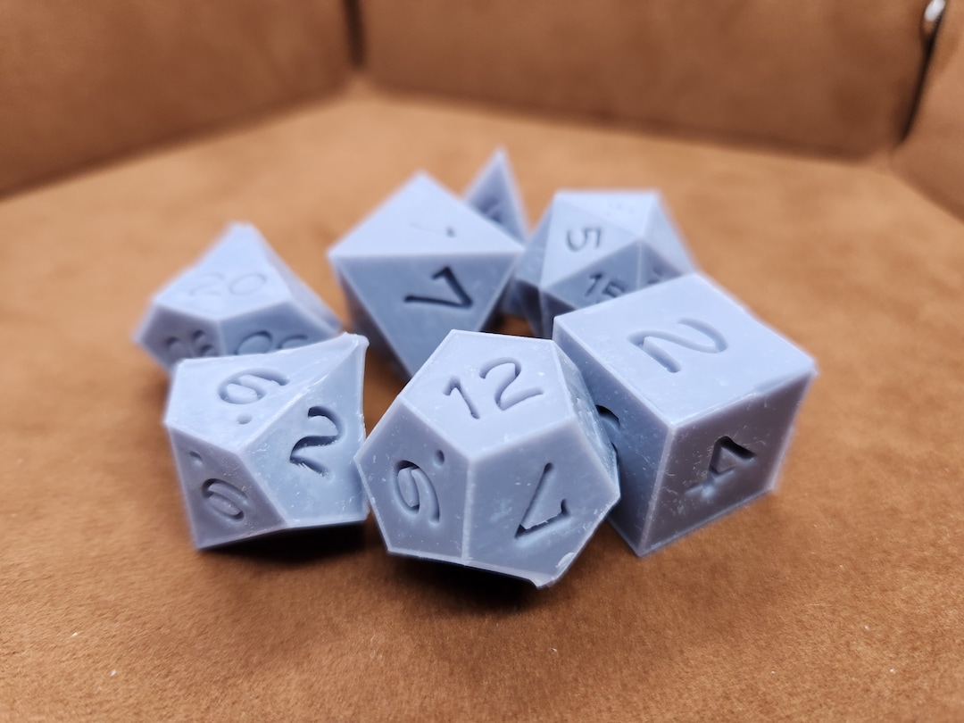 Customisable RPG Dice Masters Set 7pcs Grey With Bumpers - Etsy