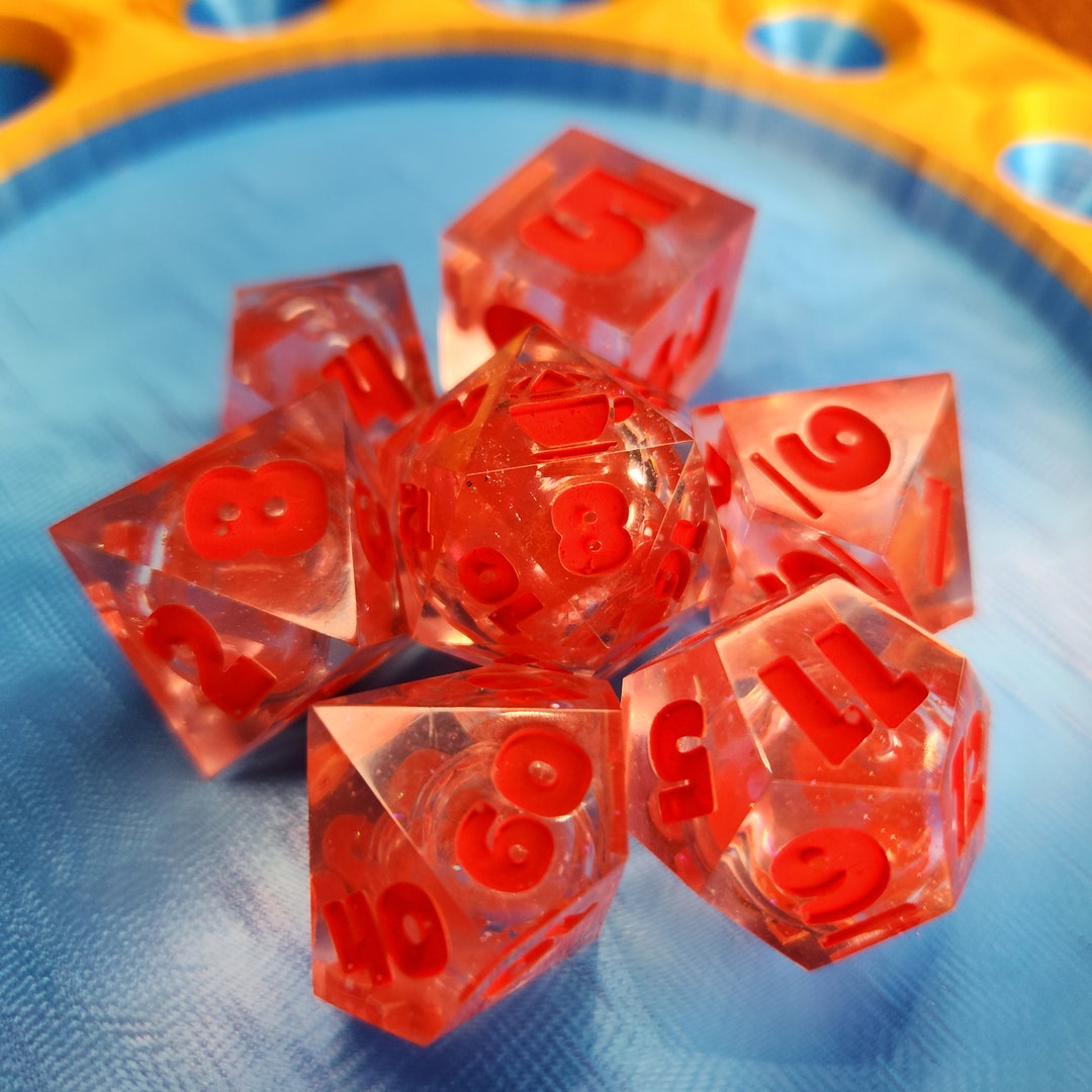 Coral Reef - B Grade Liquid Core D&D Dice Set - Handmade Oversized 25mm ...