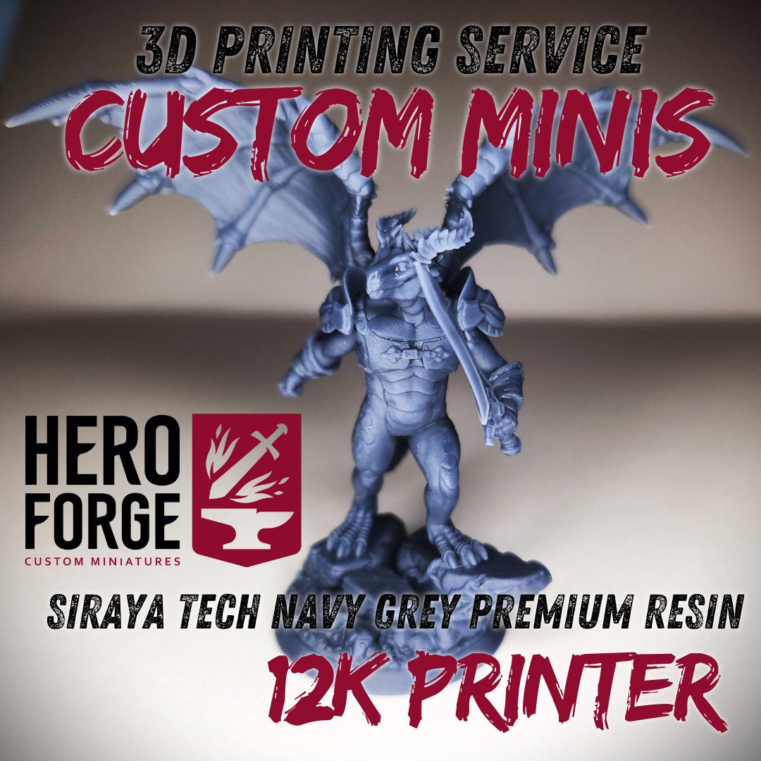 Custom TTRPG Miniature Printing Service High-quality 3D Printed Minis ...