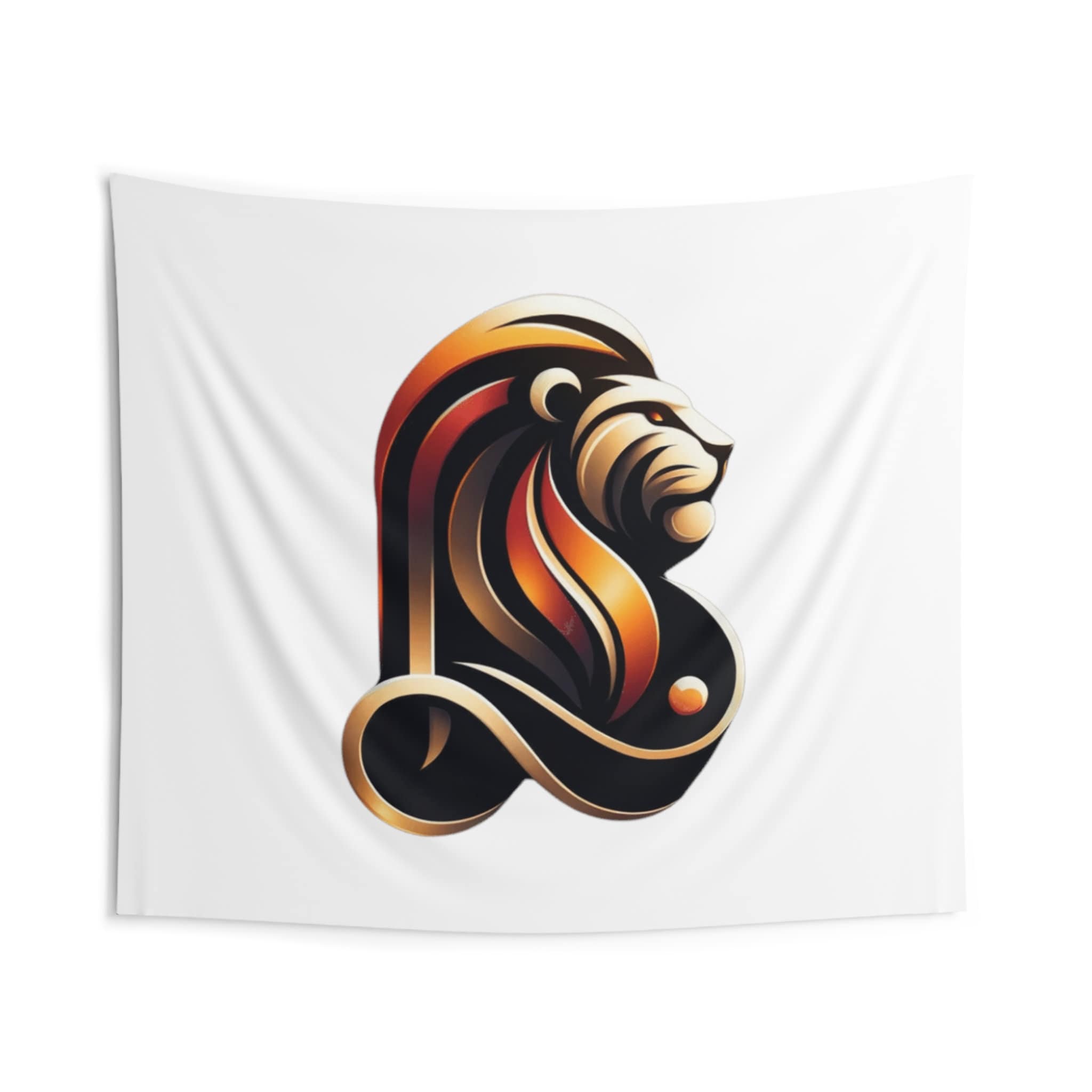 Modern, Sustainable and Ethical Lion Art Deco Polyester Wall Tapestry ...