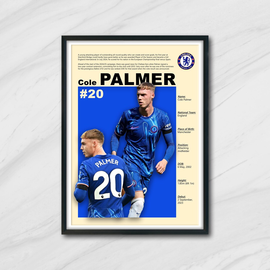 Cole Palmer Poster (chelsea FC) - Digital Print Ultra HIGH RES Wall Art ...