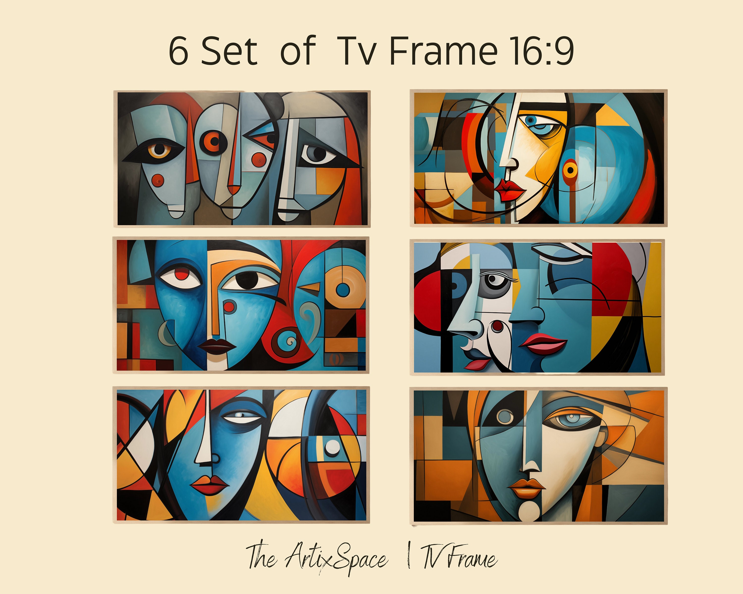 Samsung Frame TV Picasso Cubism 300 DPI Set of 6 Images Digital ...