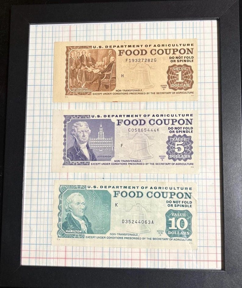 Vintage USDA Food Stamps: 1970-1990 Collectible Currency (3-pack) - Etsy