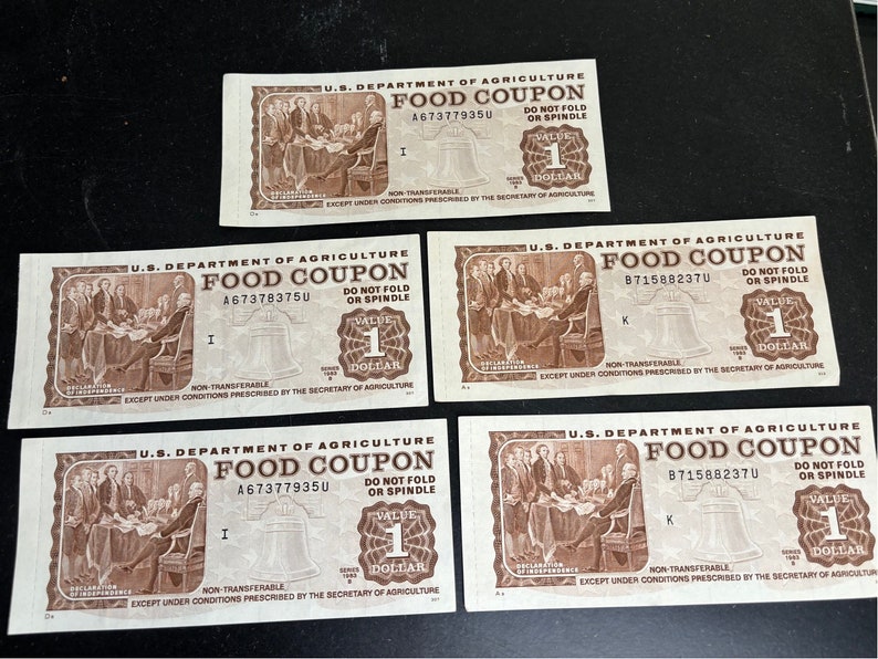 USDA Food Coupon 1976-1990's Collectable Paper Currency Single Stamp ...