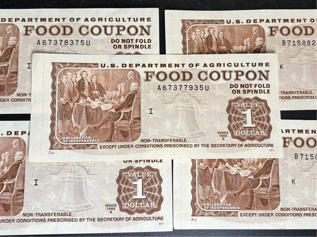 Vintage USDA Food Coupon 1 Dollar, Single Paper Food Stamp 1976-1991 ...