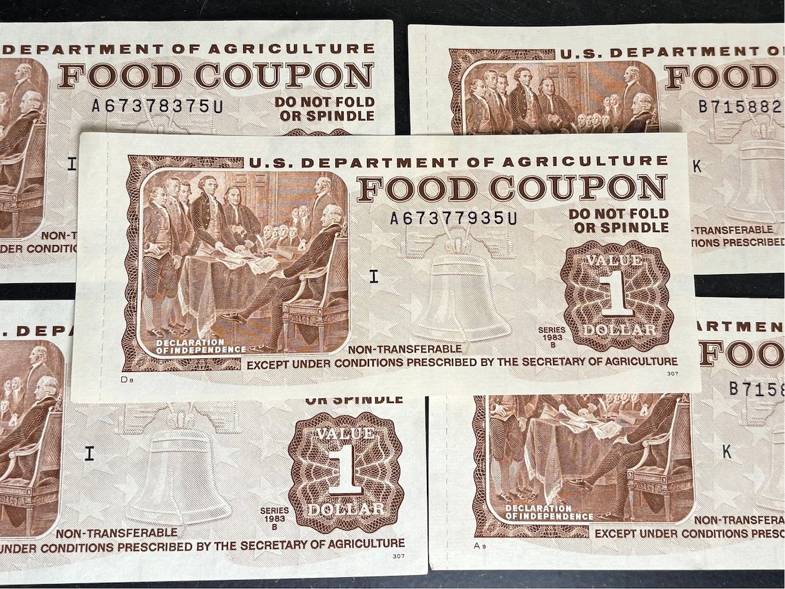 Vintage USDA Food Coupon 1 Dollar, Single Paper Food Stamp 1976-1991 ...