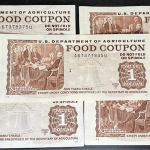 USDA Food Coupon 1976-1990's Collectable Paper Currency Single Stamp ...