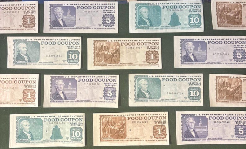 Vintage USDA Food Coupon Set, 1976-1990 Series, Collectible Stamps - Etsy
