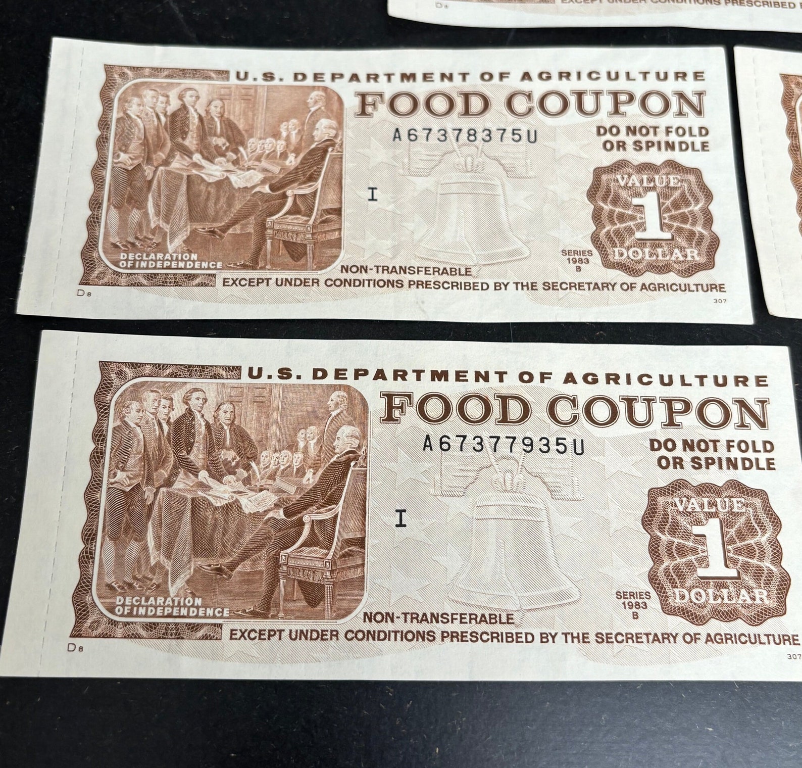 USDA Food Coupon 1976-1990's Collectable Paper Currency Single Stamp ...