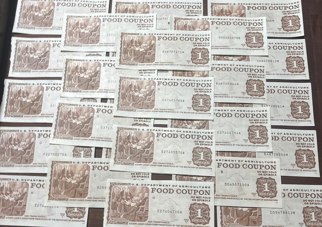 Lot of 3 USDA Food Coupon's/stamps 1978-1990, 3-vintage 1 Dollar USDA ...