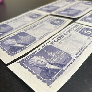 Vintage USDA Food Coupon 5 Dollar, Single Paper Food Stamp 1976-1991 ...