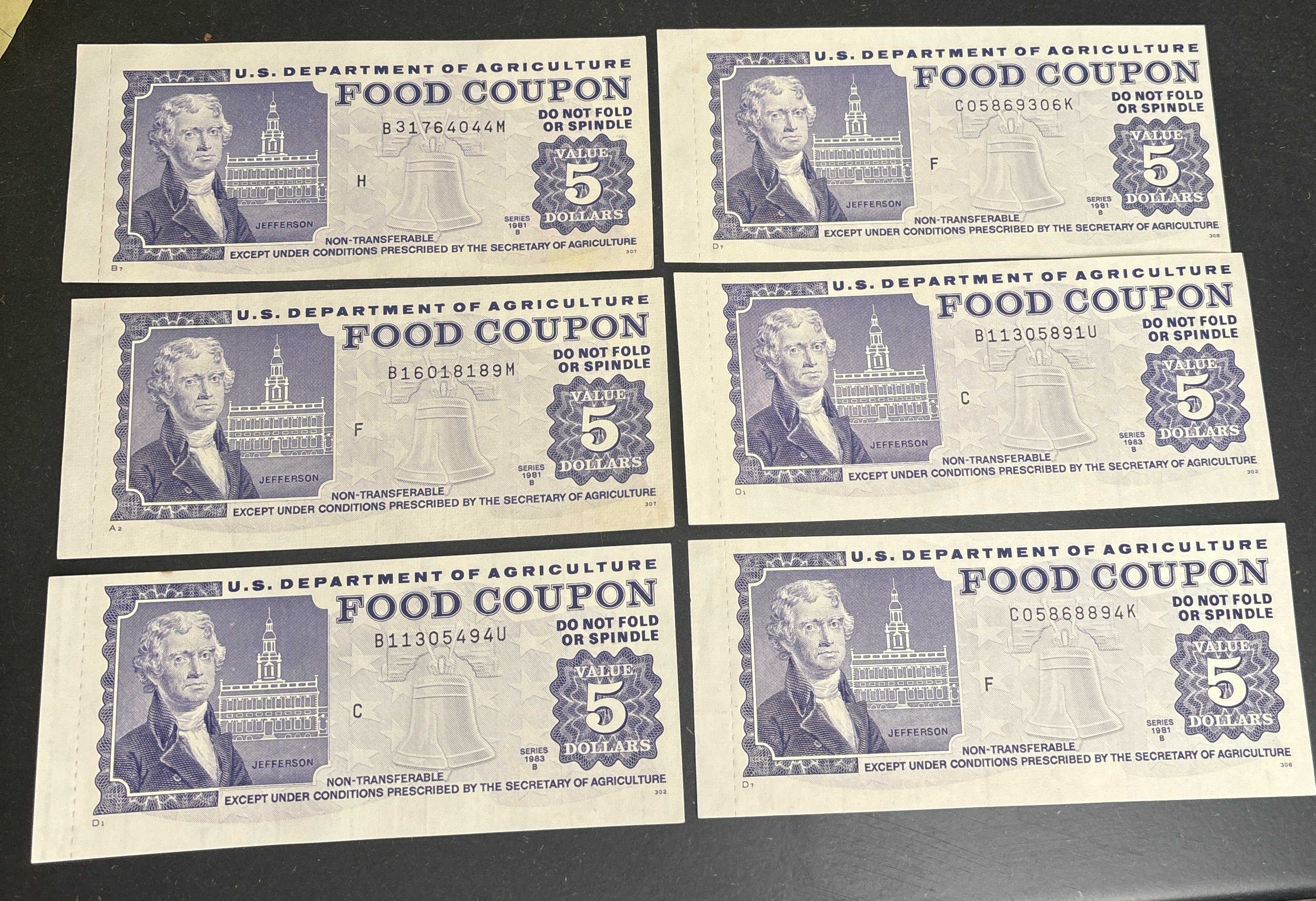 Vintage USDA Food Coupon 5 Dollar, Single Paper Food Stamp 1976-1991 ...