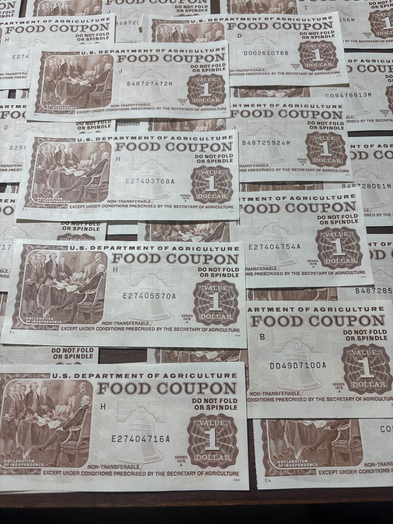 Lot of 3 USDA Food Coupon's/stamps 1978-1990, 3-vintage 1 Dollar USDA ...