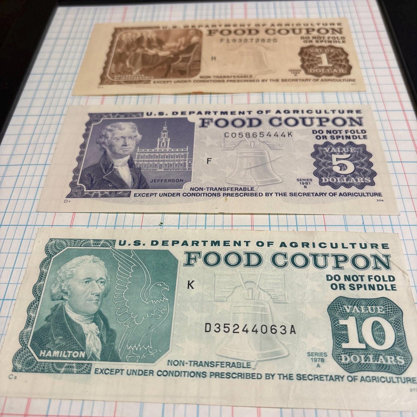 Authentic 1970-1990 USDA Paper Food Coupons/stamps. Rare Uncirculated 3 ...