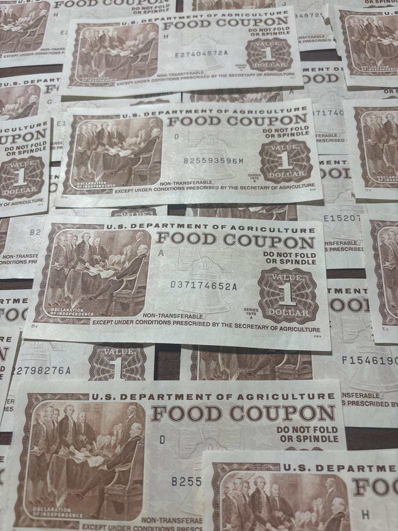 Vintage Authentic USDA Food Coupon 1 Dollar Food Stamp About ...