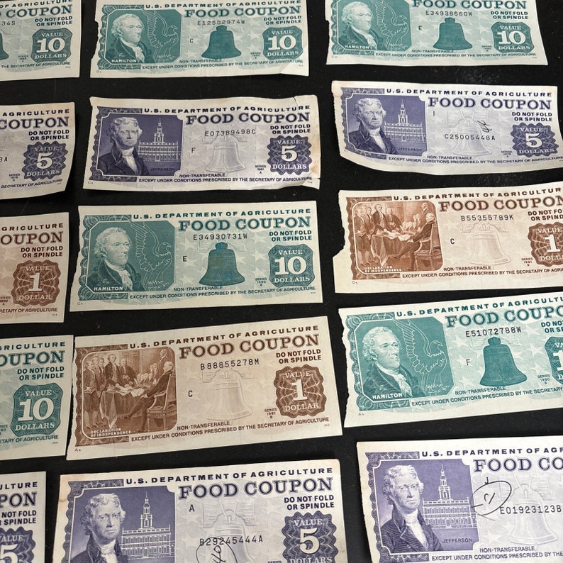 Vintage USDA Food Stamps: 1970-1990 Collectible Currency (3-pack ...