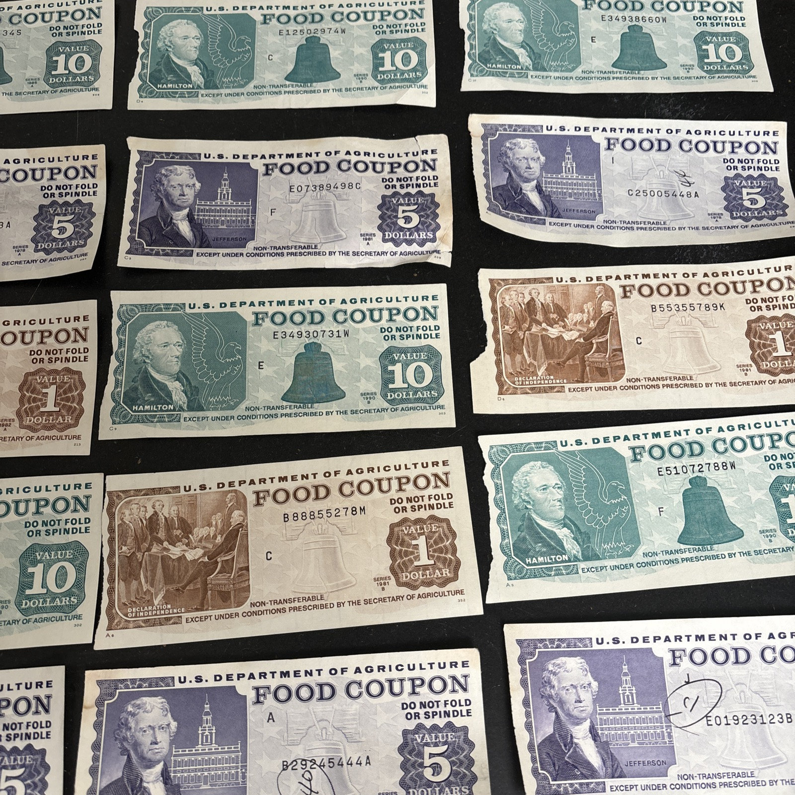 Vintage USDA Food Coupon/stamps 3 per Order, 1 of Each Denomination. 1 ...