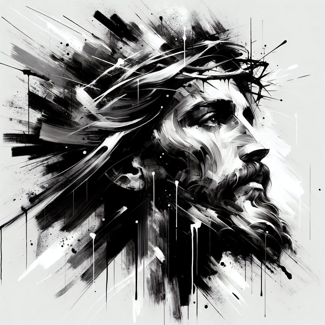 Jesus Art Painting Canvas Oil Painting Style Digital Print Wall Art ...