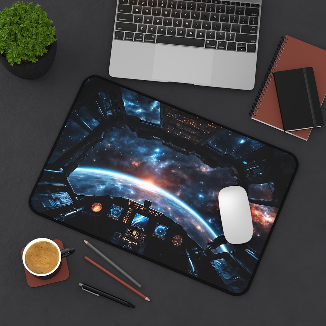 Starship Cockpit View, Desk Mat, Space Scene Mat, Starship Mat ...