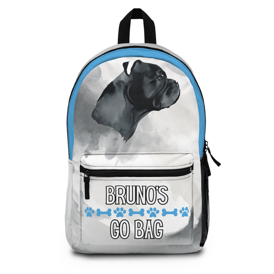 Personalized Bulldog Dog Go Bag Custom Backpack for Doggy Daycare, Pet ...