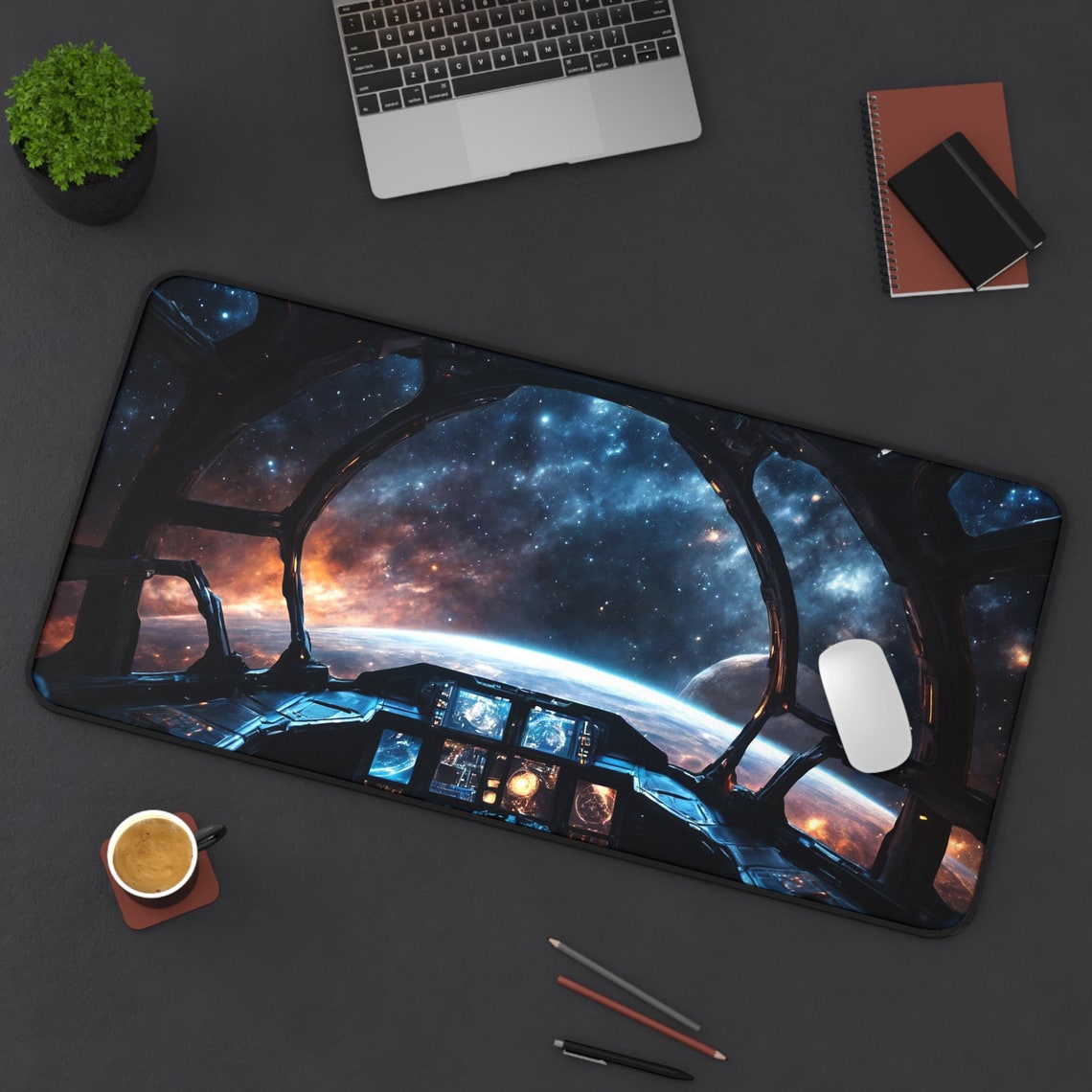 Starship Cockpit View, Desk Mat, Space Scene Mat, Starship Mat ...