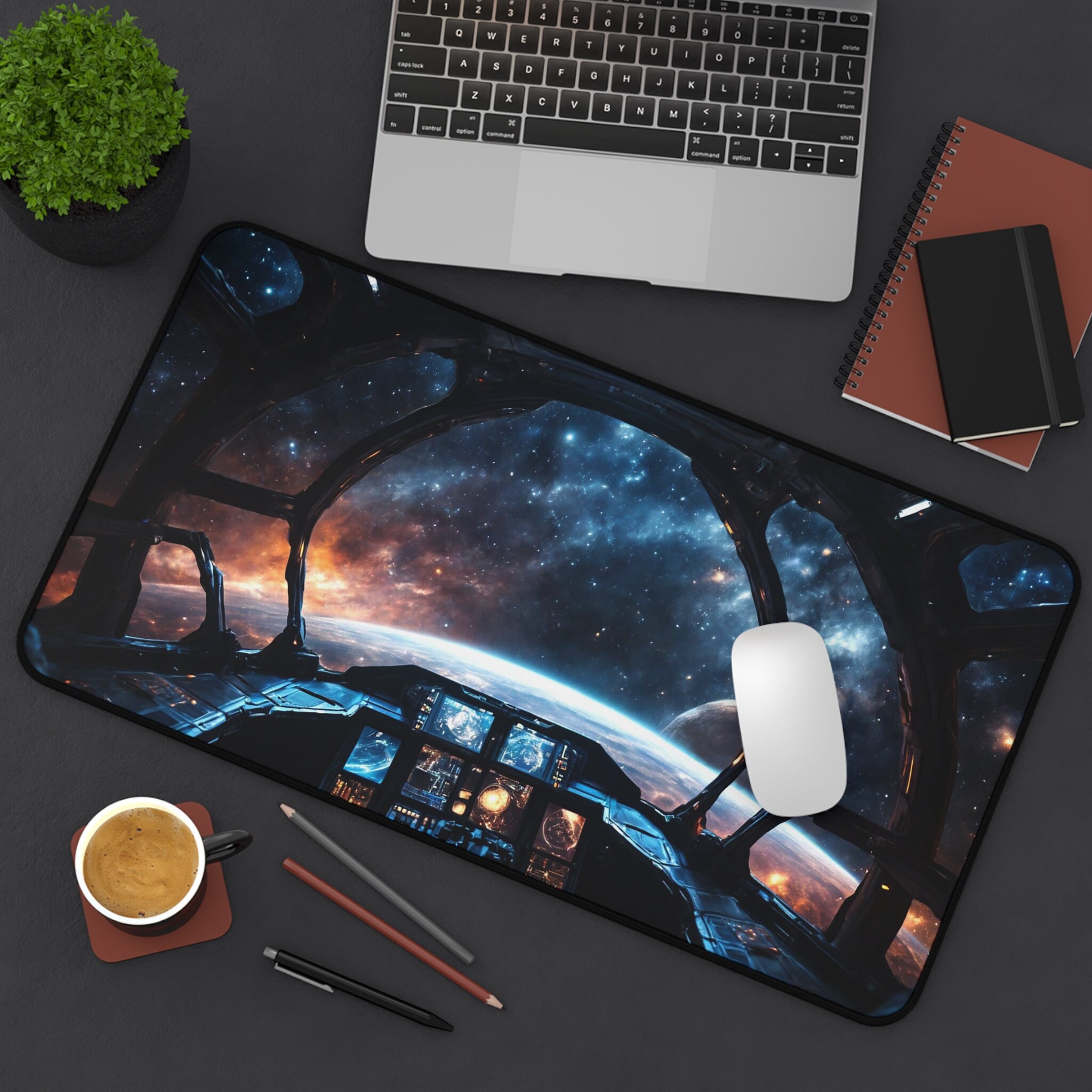 Starship Cockpit View, Desk Mat, Space Scene Mat, Starship Mat ...