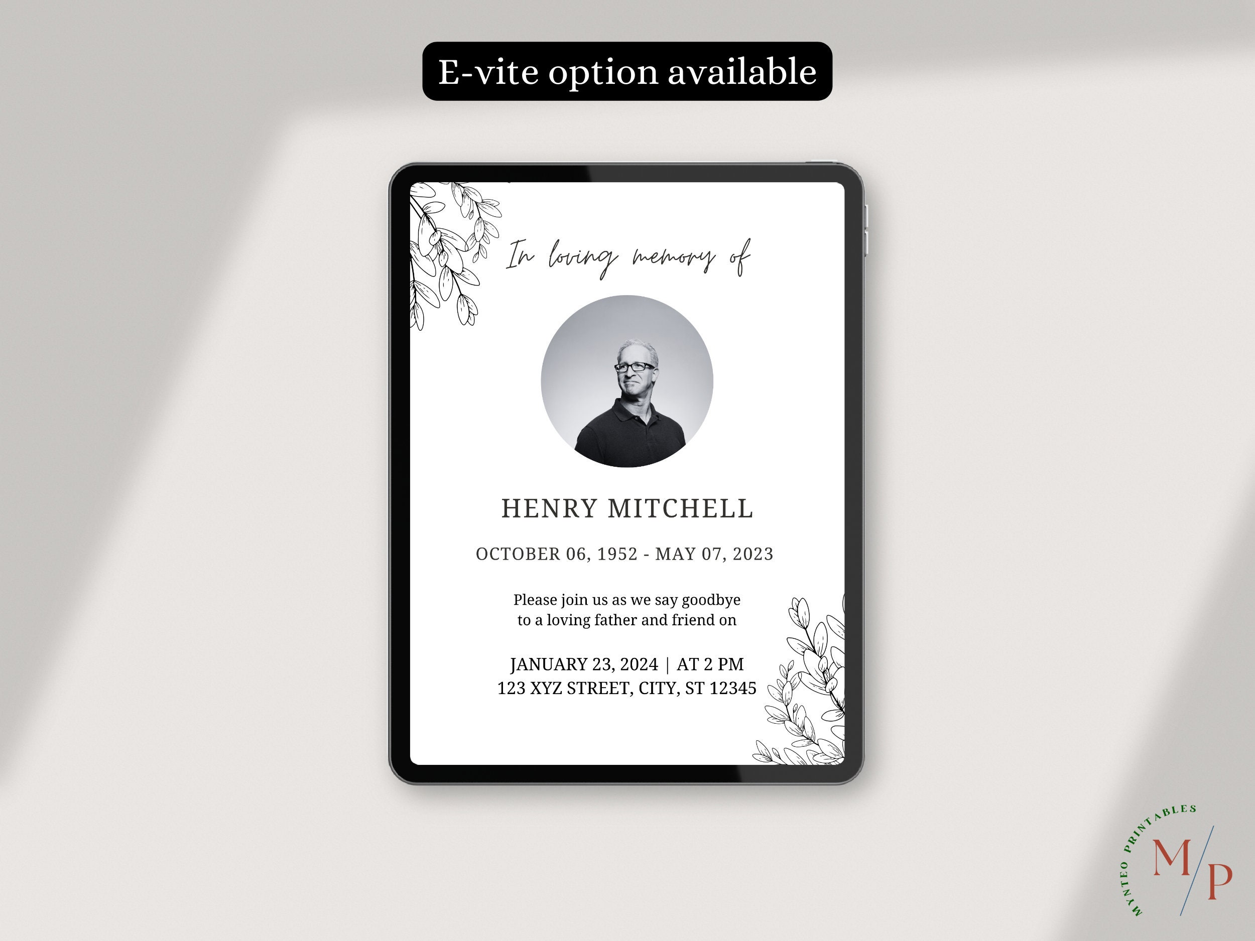 Funeral Program Template for Men Celebration of Life Invitation Elegant ...