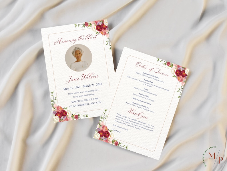 Elegant Celebration of Life Program Template Beautiful Funeral Program ...