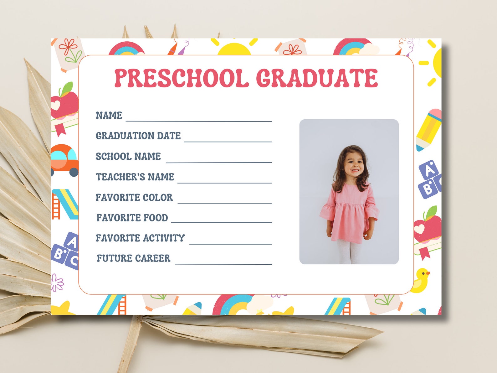 Editable Preschool Diploma | Printable Kindergarten Graduation Diploma ...