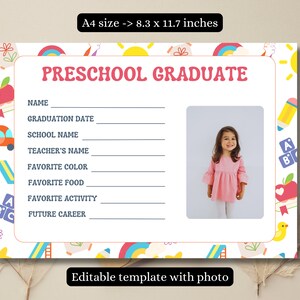 Editable Preschool Diploma | Printable Kindergarten Graduation Diploma ...