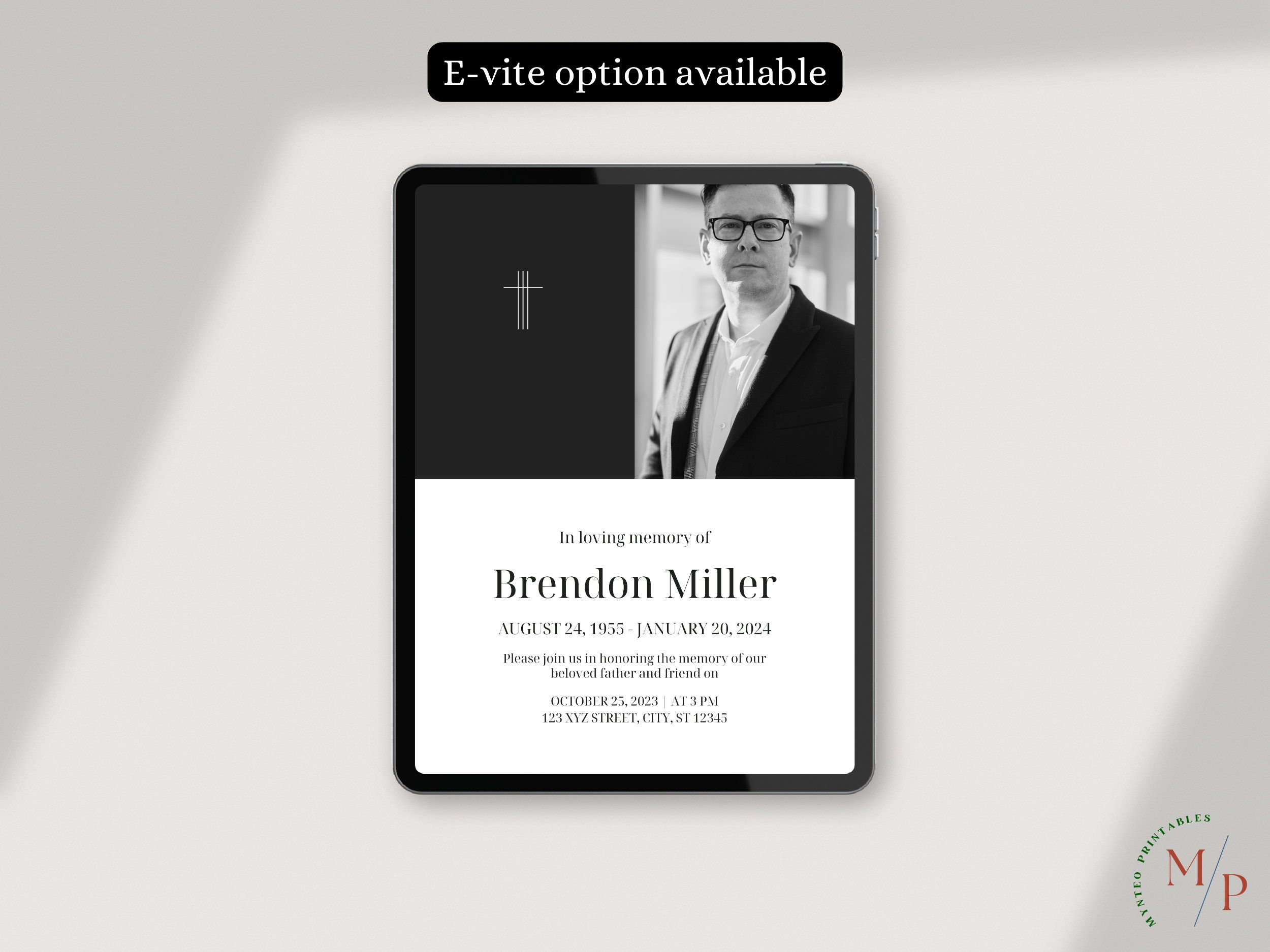 Funeral Program Template for Men Minimalist Celebration of Life ...