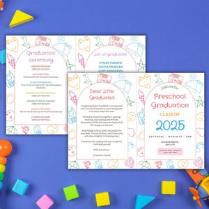 Preschool Graduation Program Template | Editable Pre-k Graduation ...