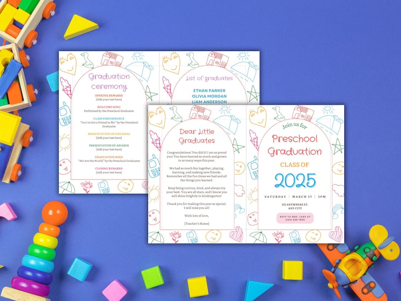 Preschool Graduation Program Template | Editable Pre-k Graduation ...