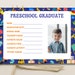 Editable Preschool Diploma for Boys Printable Kindergarten Graduation ...