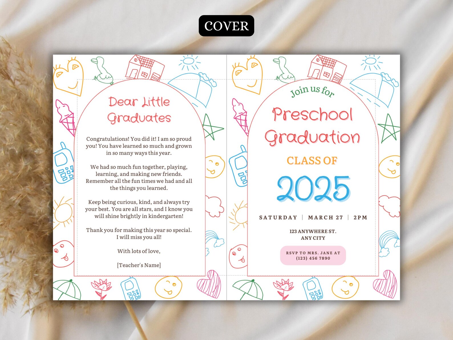 Preschool Graduation Program Template | Editable Pre-k Graduation ...
