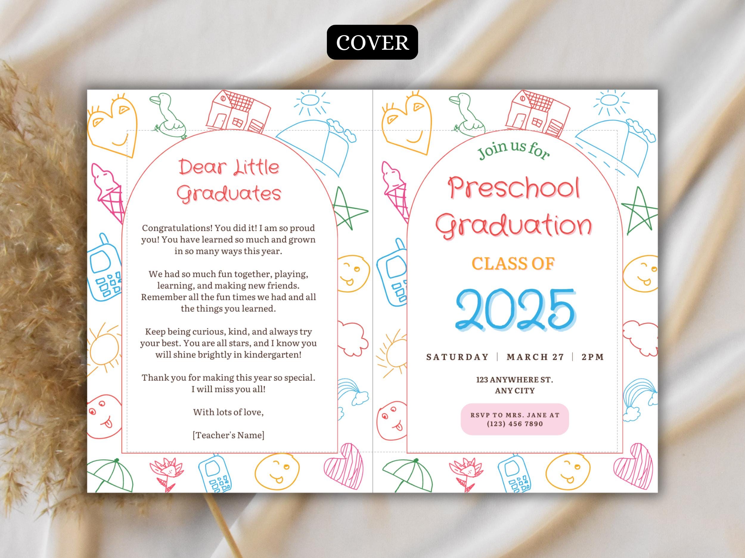 Preschool Graduation Program Template | Editable Pre-k Graduation ...
