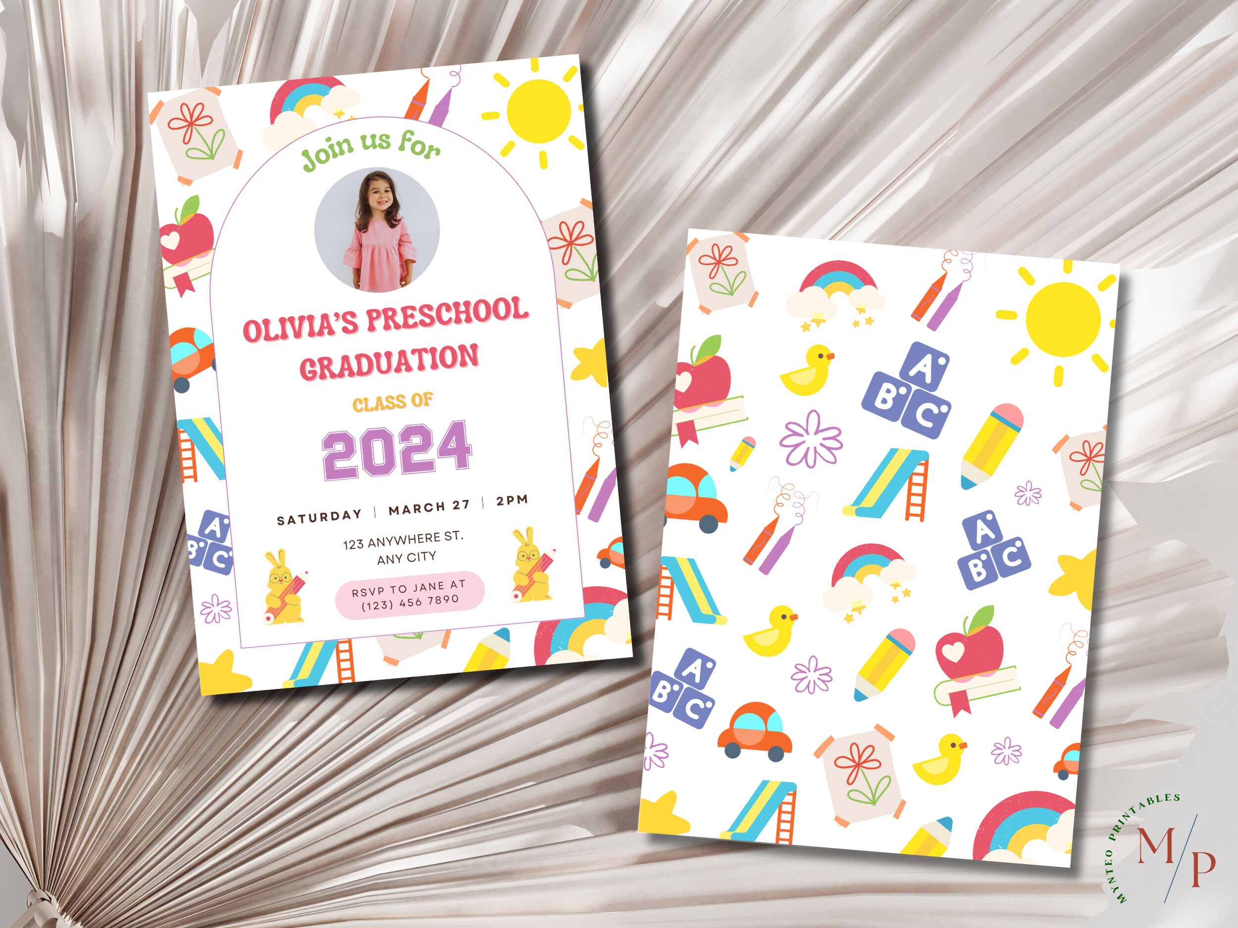 Editable Preschool Graduation Invitation Template (PDF & PNG) - Etsy