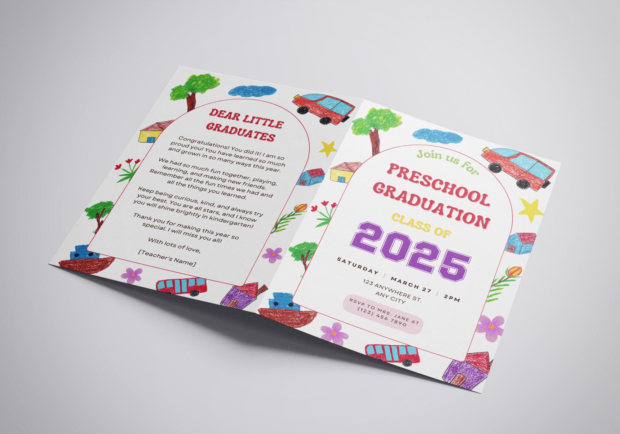 Editable Preschool Graduation Program Template (digital Download) - Etsy