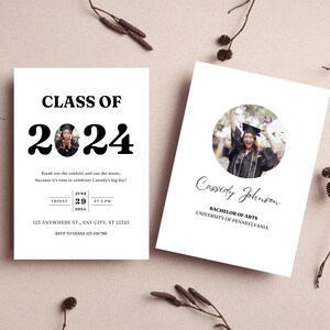 Minimalist Graduation Invitation, Modern Graduation Party Invitation ...