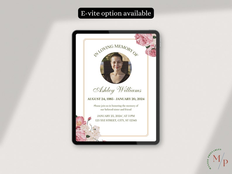 Beautiful Funeral Program for Women, Obituary Template, Celebration of ...