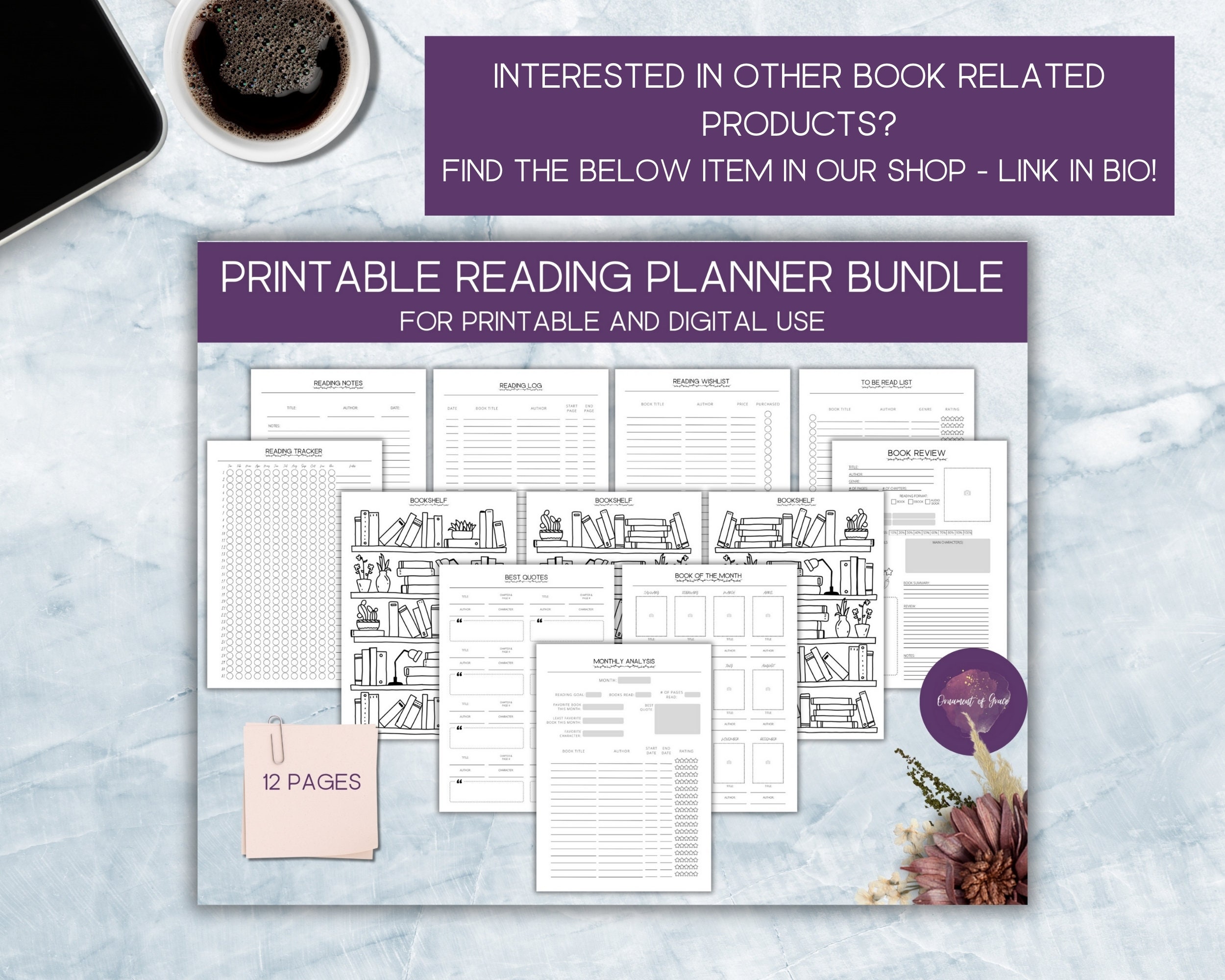 Printable Book Review Templates, Digital PDF Printable Review Template ...