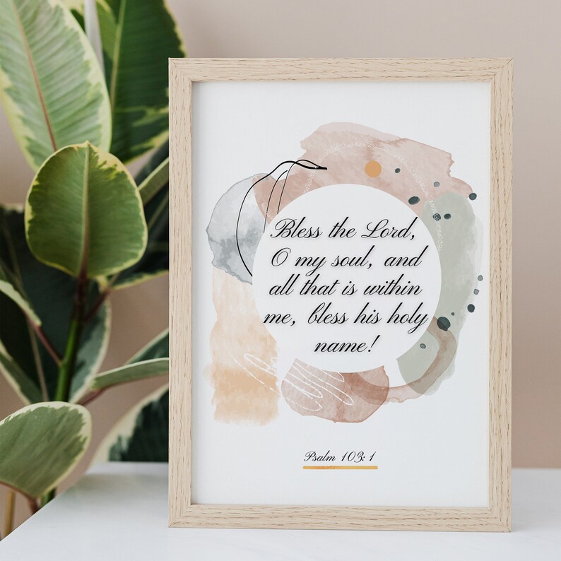 Psalm 103:1 bless the LORD Oh My Soul Bible Verse Wall Art Frame ...
