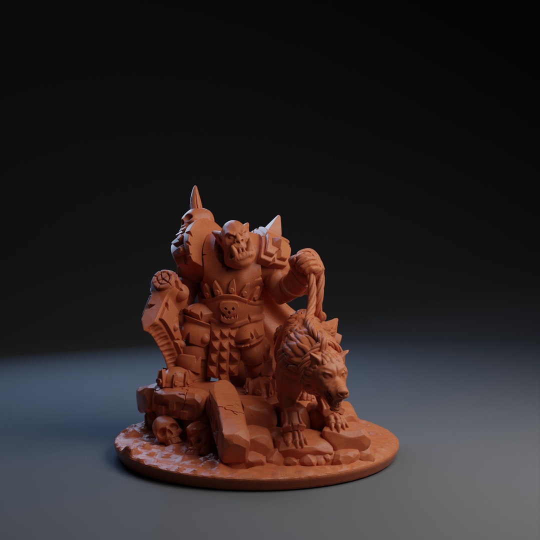 Orc Warboss Green Skin Miniatures Wargaming TTRPG 10mm Scale - Etsy