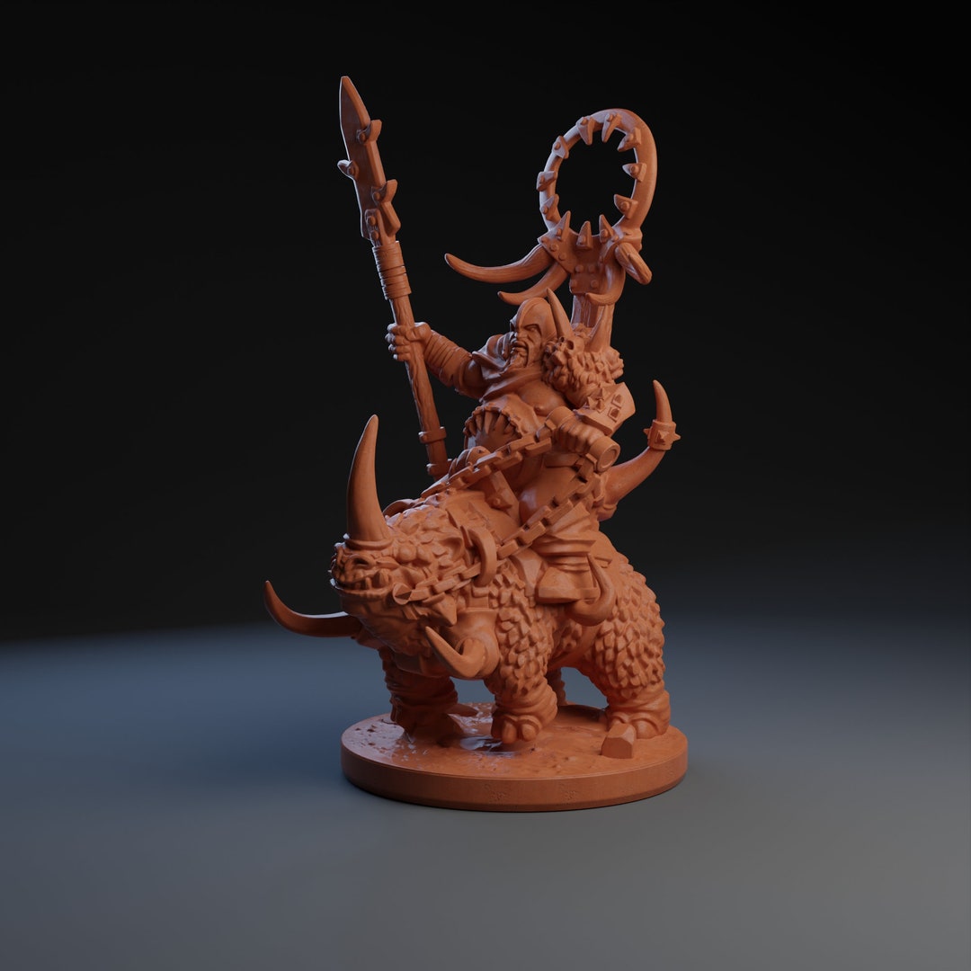 Tyrant on Bull Rhinox Ogre Kingdom Wargaming TTRPG 10mm Scale - Etsy