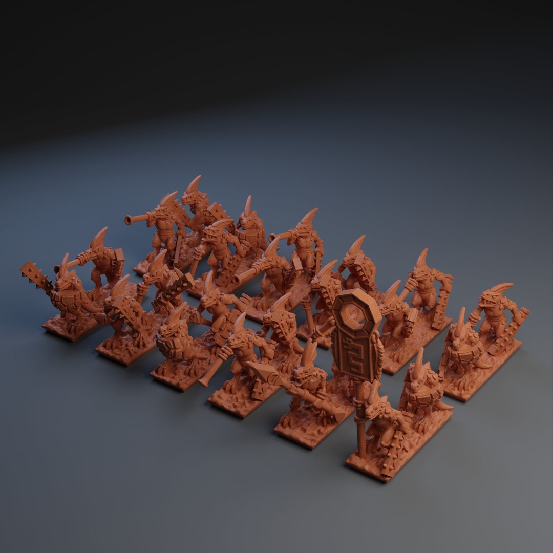 Reptilian Light Infantry Forest Dragon Wargaming TTRPG 10mm Scale - Etsy