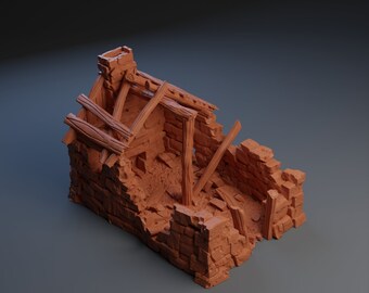 Timber Frame Ruin 2 Terrain Wargaming TTRPG 10mm Scale - Etsy