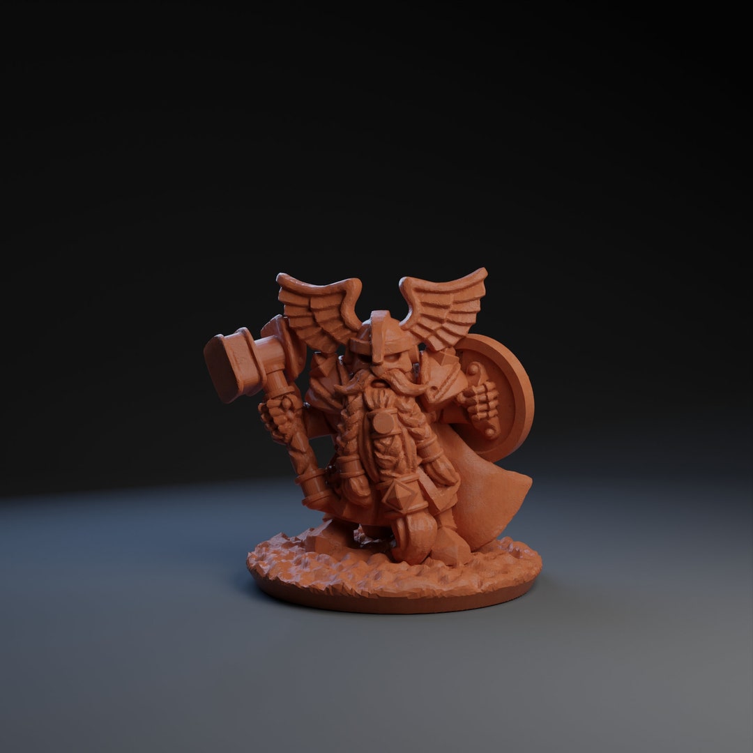 Dwarf General on Foot Forest Dragon Wargaming TTRPG 10mm Scale - Etsy