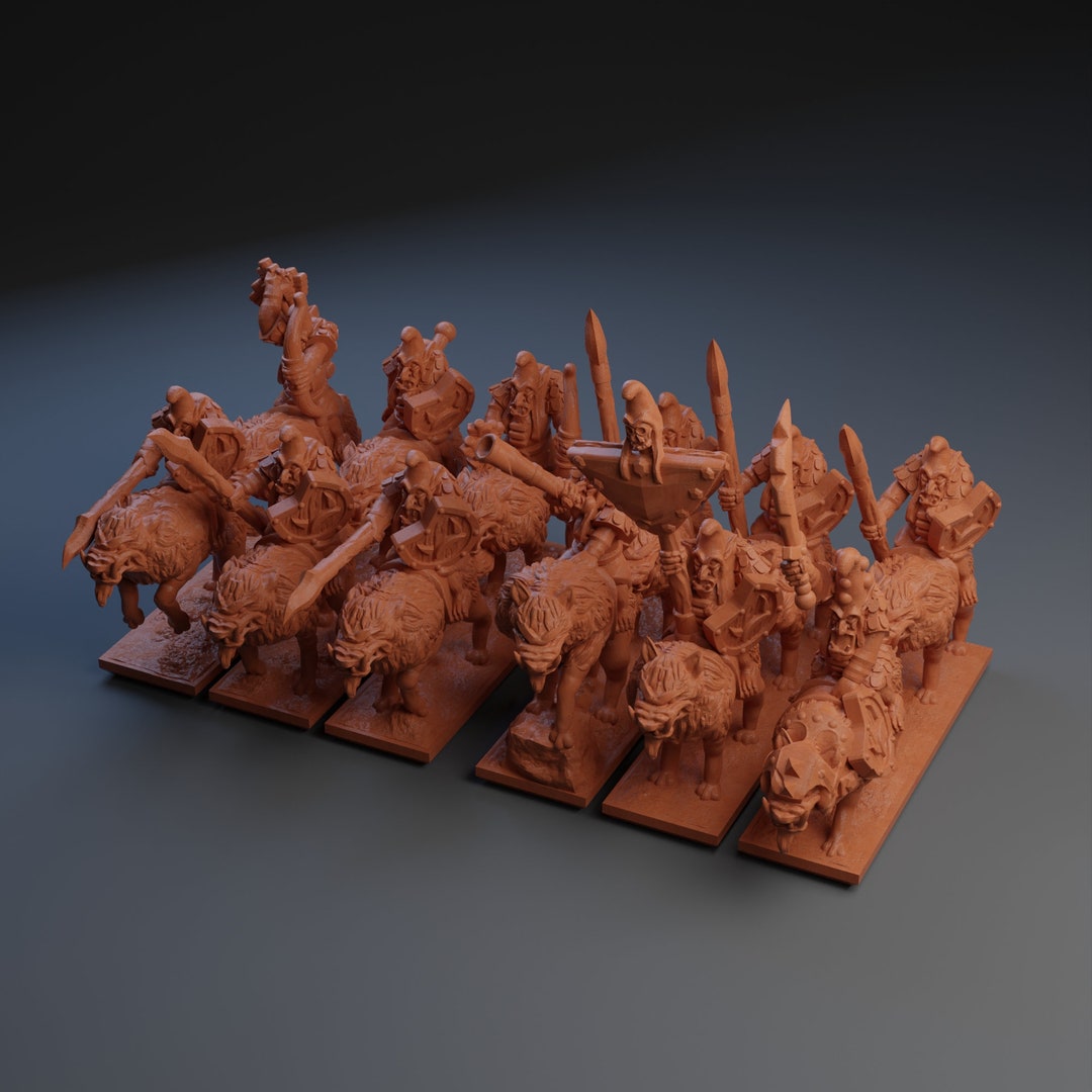 Magma Dwarf Hobgoblin Riders Unit Ankylo Miniatures Wargaming TTRPG 10mm Scale - Etsy