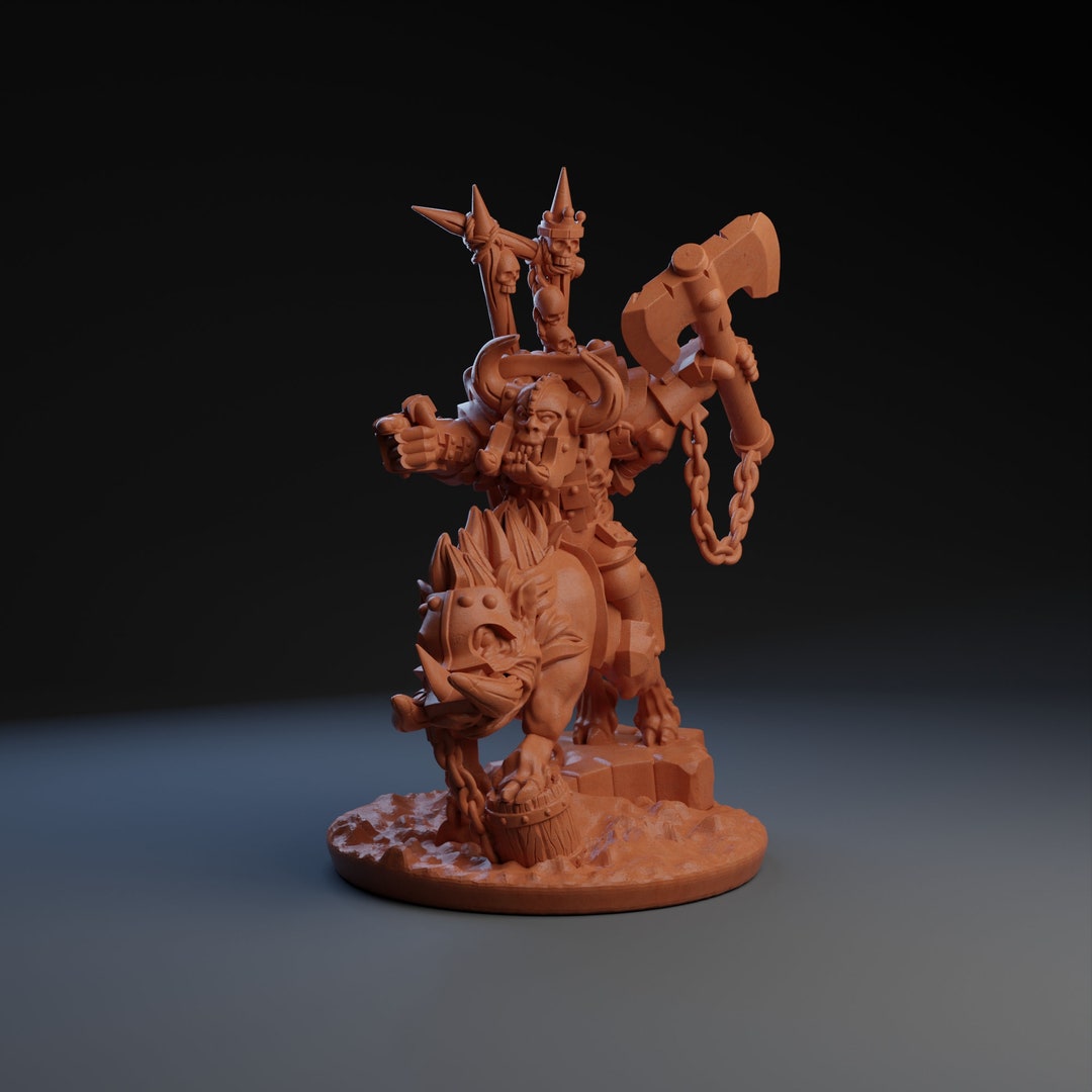 Orc Hero on Boar Green Skin Miniatures Wargaming TTRPG 10mm Scale - Etsy