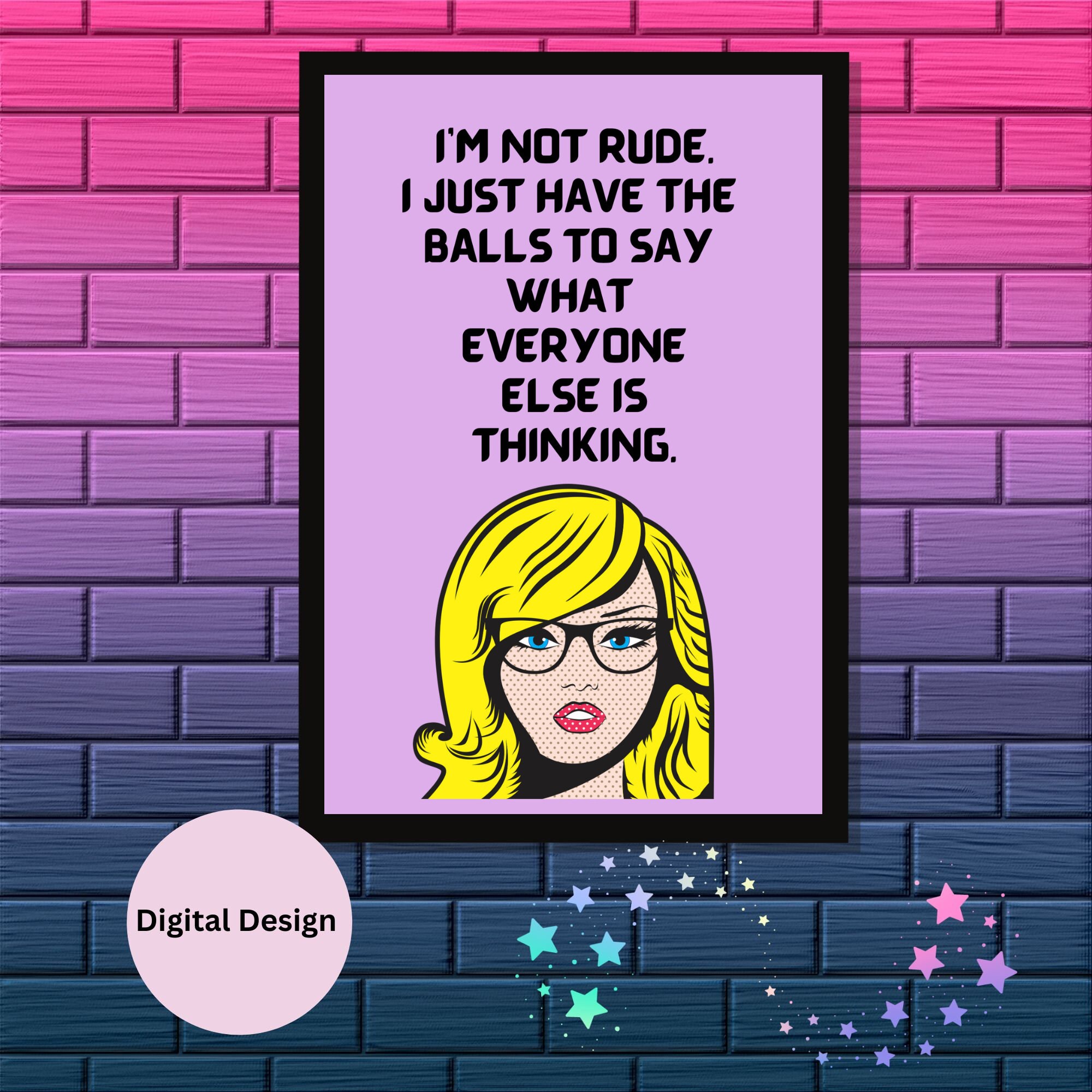 Funny Im Not Rude Quote Slogan Design Digital Wall Art Sayings Print ...